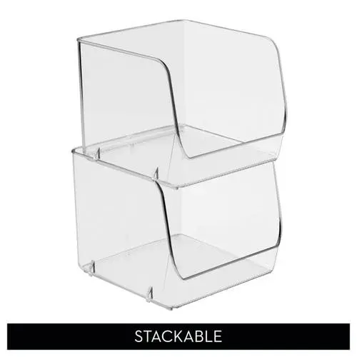 IDESIGN Stackable Open-front Storage Bin, Set Of 3