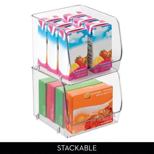 IDESIGN Stackable Open-front Storage Bin, Set Of 3