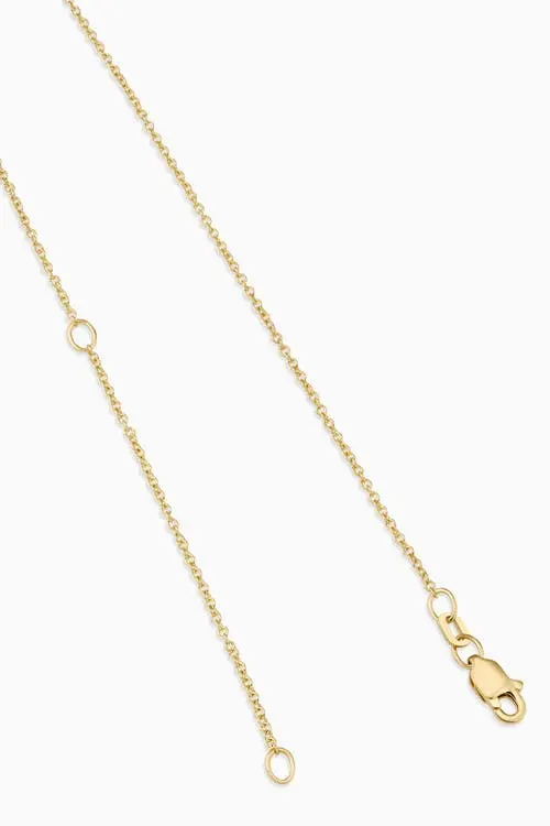 ORADINA 14k Solid Gold 0.5 Cttw Lab Diamond Bezel Necklace - Yellow Gold/ Lab Diamonds