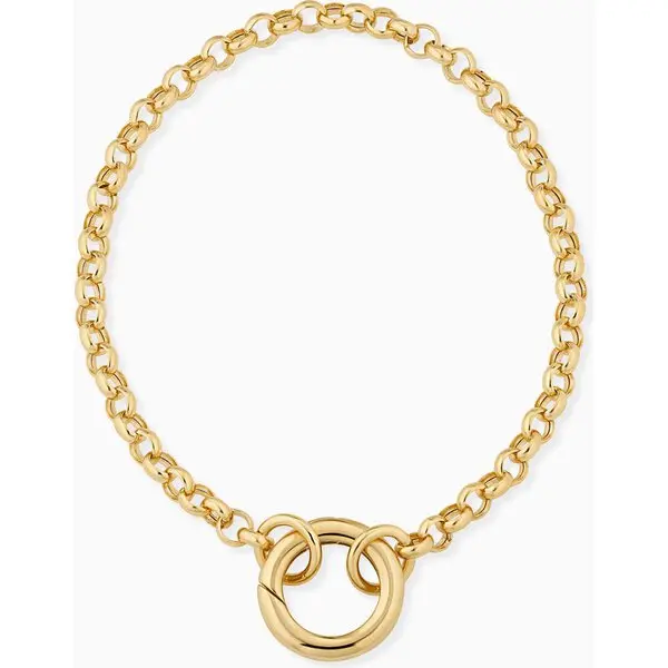 ORADINA 14k Yellow Gold Rimini Rolo Connector Bracelet - Yellow Gold - With Clasp