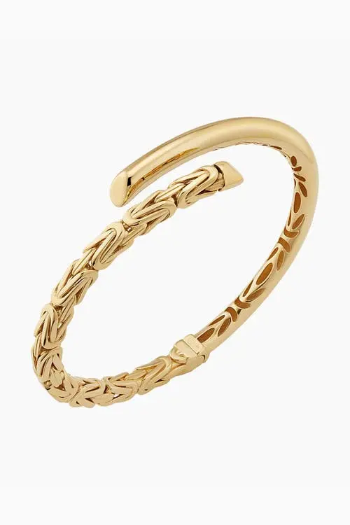 ORADINA 14k Byzantine Bypass Bangle - Yellow Gold