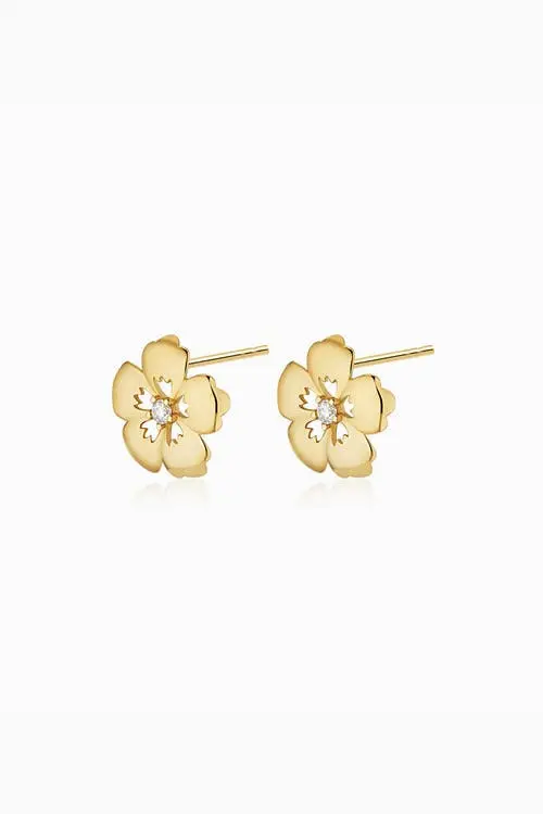 ORADINA 14k Sakura Stud Earrings