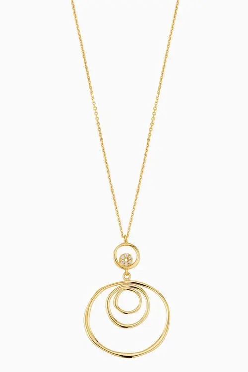 ORADINA 14k Inner Circle Drop Necklace - Yellow Gold