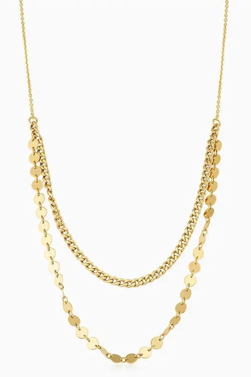 ORADINA 14k Wanderlust Layered Necklace - Yellow Gold