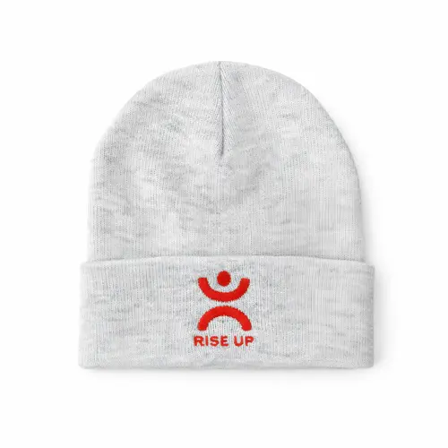 CONSCIOUS INK Rise Up Manifest Beanie - White Heather