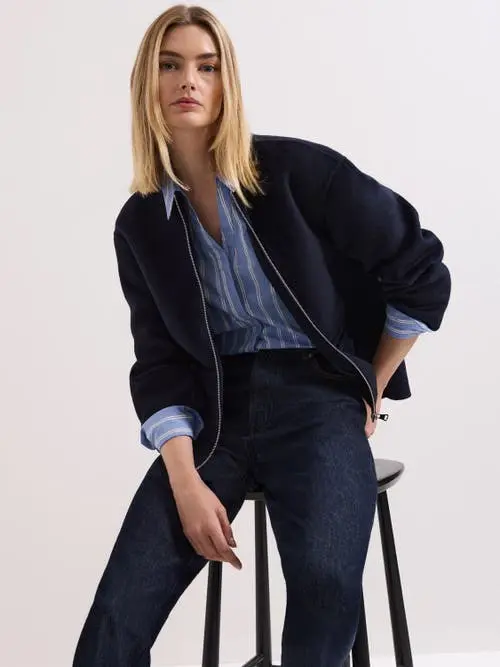 PHASE EIGHT Georgie Wool Round-neck Boxy Jacket