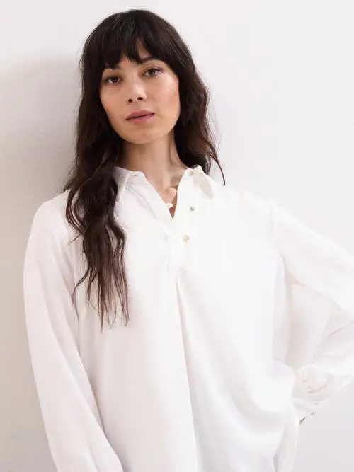 PHASE EIGHT Button Detailed Ashton Shirt - Ivory