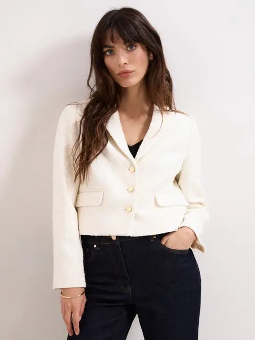 PHASE EIGHT Adria Cropped Textured Jacket Blazer