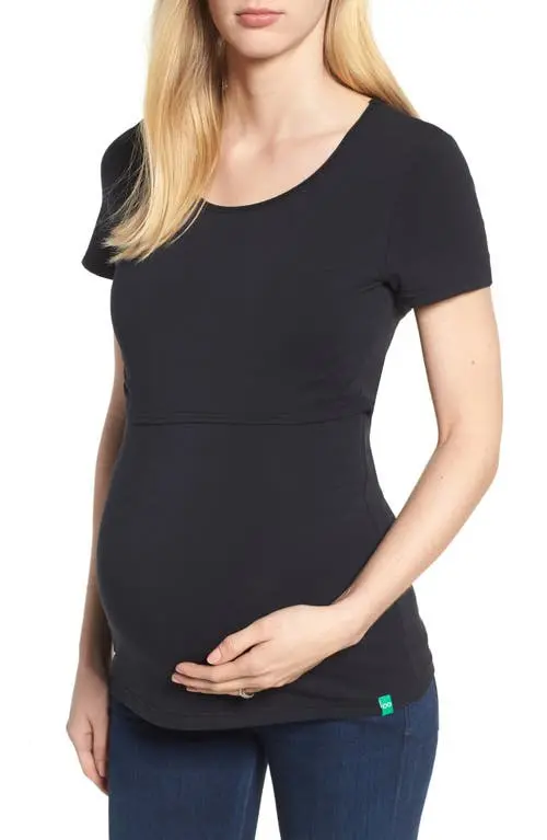 MODERN ETERNITY Nursing Stretch Jersey Top - Black