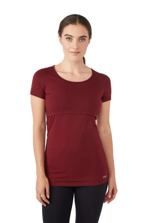 MODERN ETERNITY Maternity & Nursing Top - Burgundy