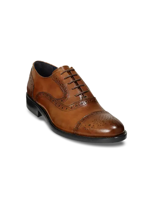 PAUL FREDRICK Leather Cap Toe Oxford