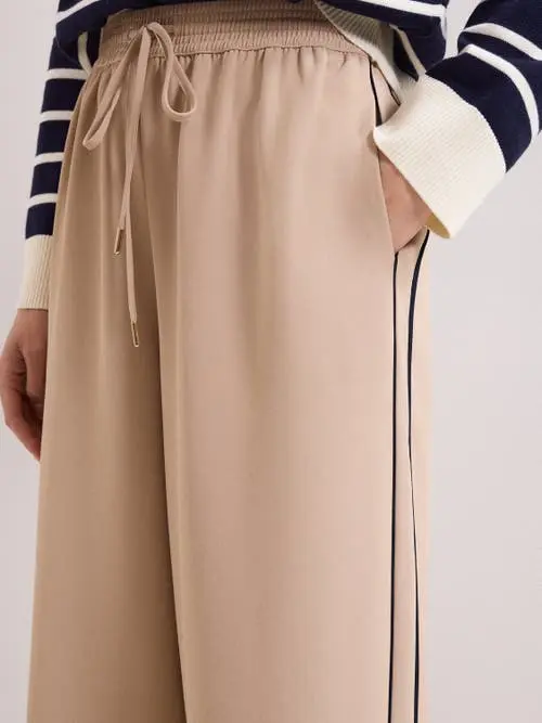 PHASE EIGHT Wide Leg Skye Trousers With Stripe Detail