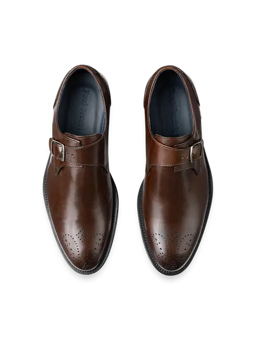PAUL FREDRICK Henry Leather Monk Strap