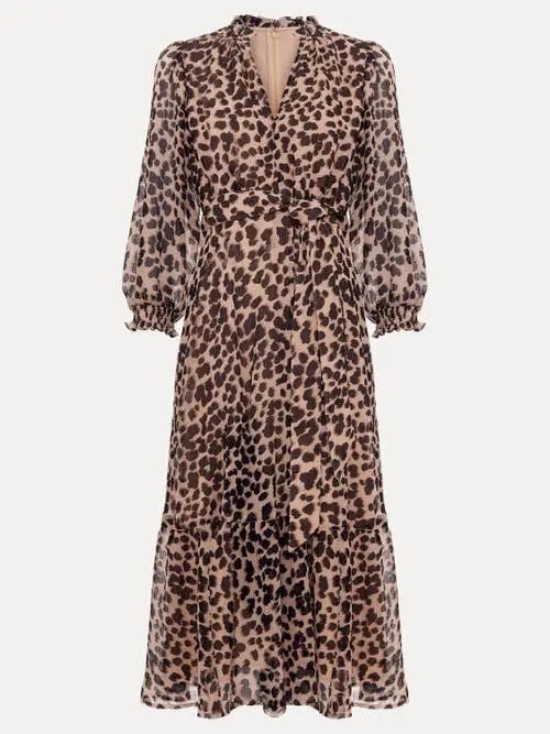 PHASE EIGHT Carra Leopard Midi Dress