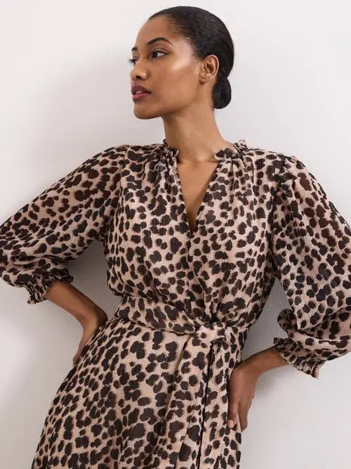 PHASE EIGHT Carra Leopard Midi Dress