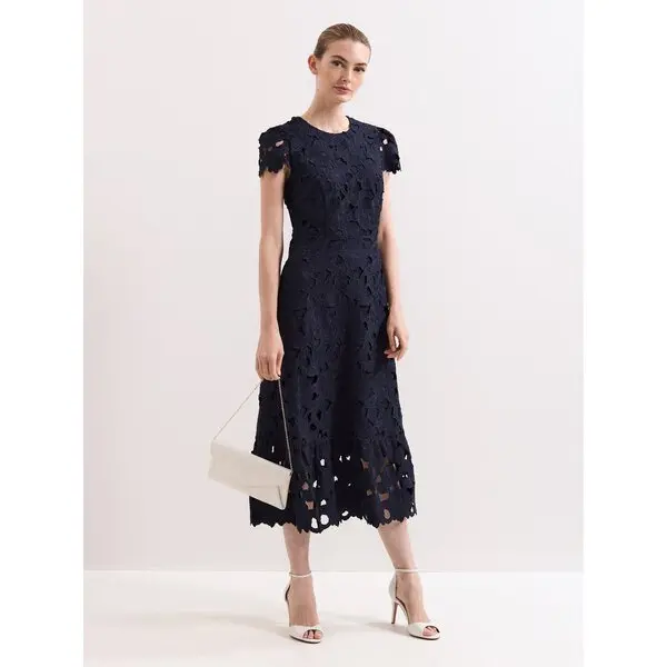 PHASE EIGHT Leilani Lace Fit And Flare Midi Dress