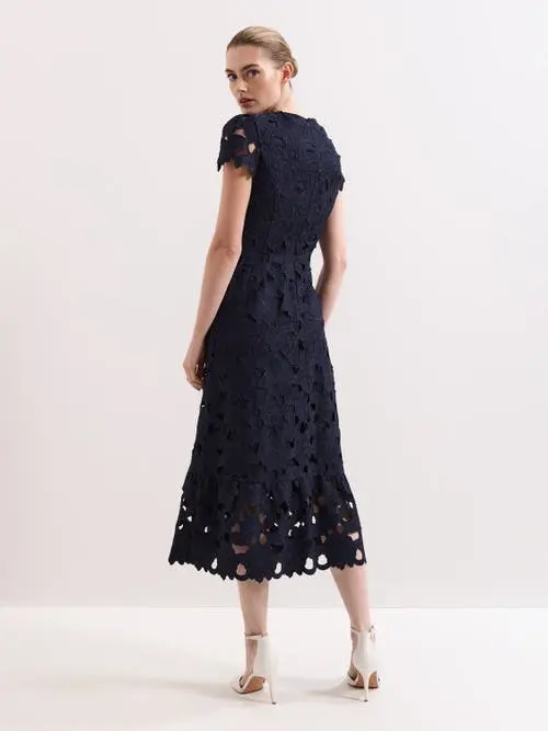 PHASE EIGHT Leilani Lace Fit And Flare Midi Dress