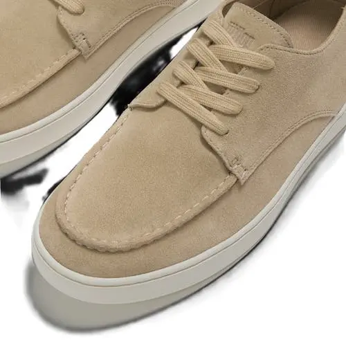 Fitflop Craft-q Derby Shoes In Suede - Faded Sand