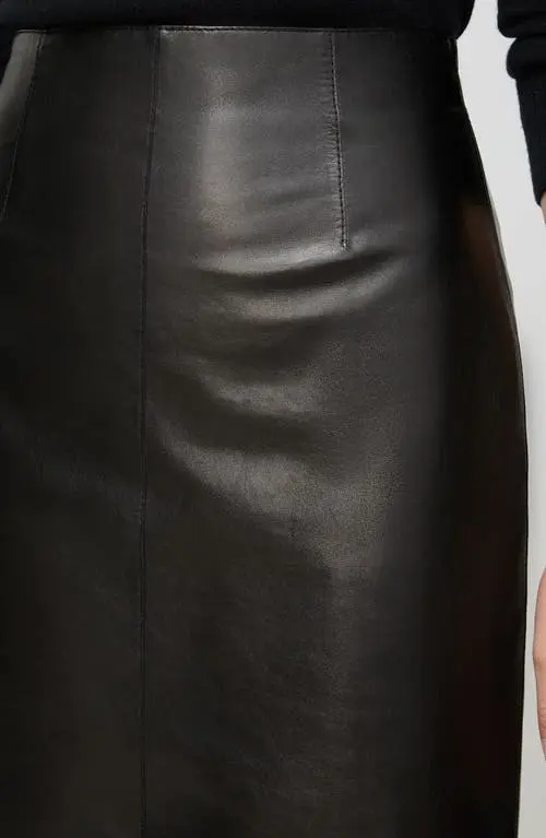 Lafayette 148 New York High Waist Napa Leather Miniskirt
