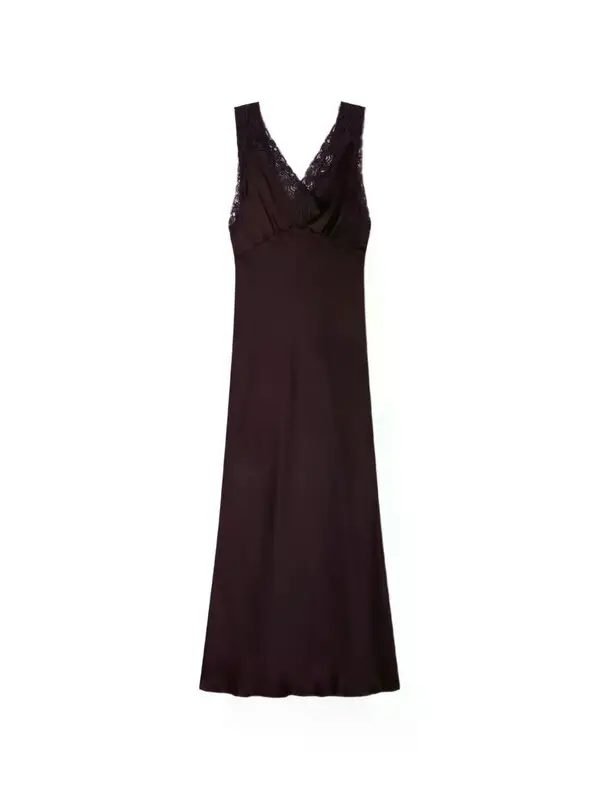 Sandro Lace Collar Maxi Dress