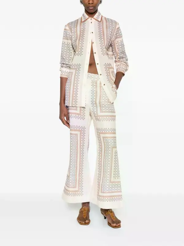 Zimmermann Geometric Patterned Wide Leg Trousers