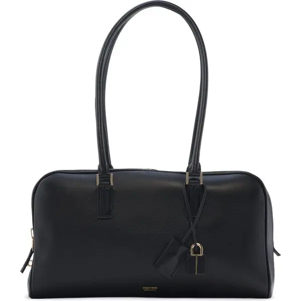 TOM FORD Small Leather Bowling Bag - Black