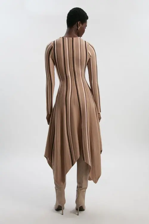 Karen Millen Asymmetric Hem Knit Midi Dress