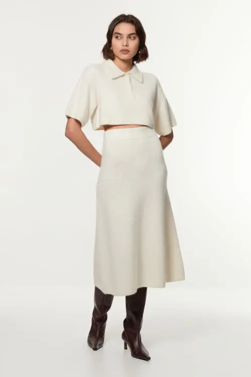 Karen Millen Full Knit Alpaca Wool Skirt