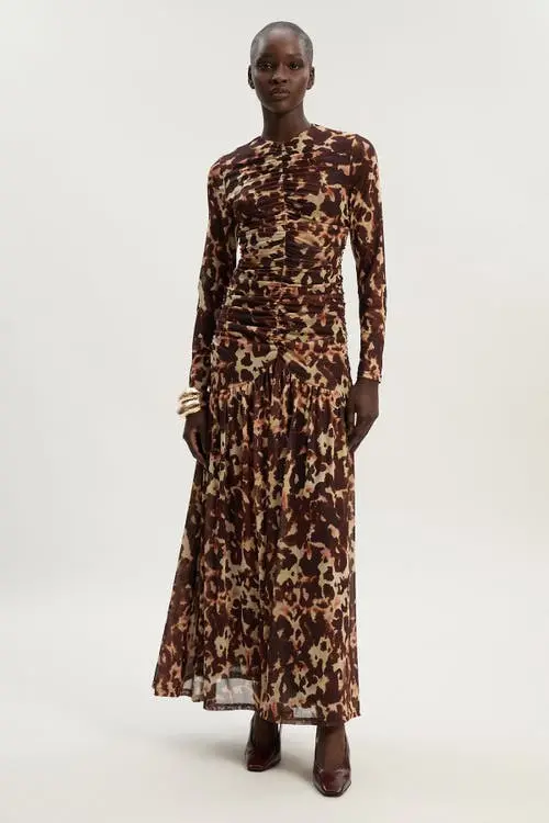 Karen Millen Sculpted Ruched Maxi Dress