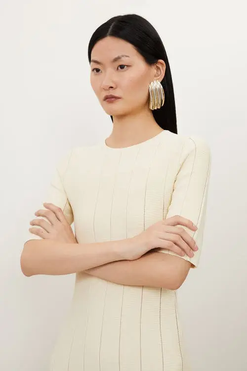 Karen Millen Petite Knitted Maxi Dress With Pleated Skirt