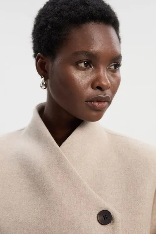 Karen Millen Wool Wrap Neck Belted Midi Coat
