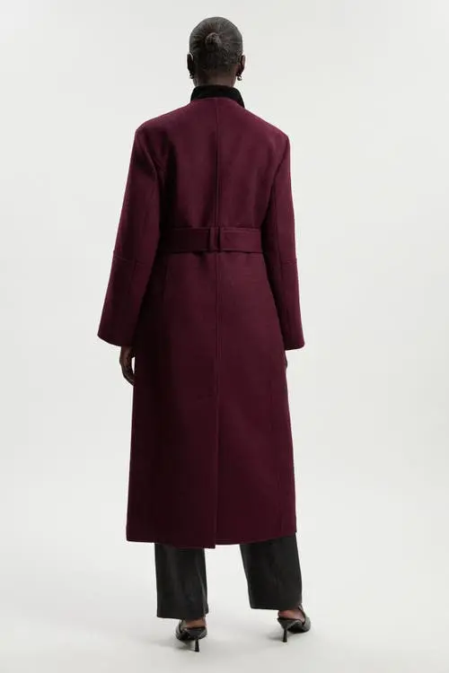 Karen Millen Wool Single Breasted Belted Maxi Coat