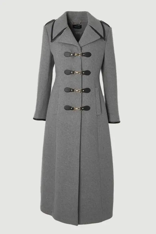 Karen Millen Wool Military Tailored Midi Coat