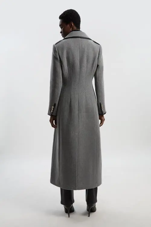 Karen Millen Wool Military Tailored Midi Coat