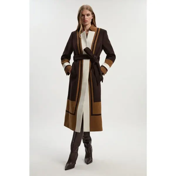 Karen Millen Brushed Wool Belted Midi Coat