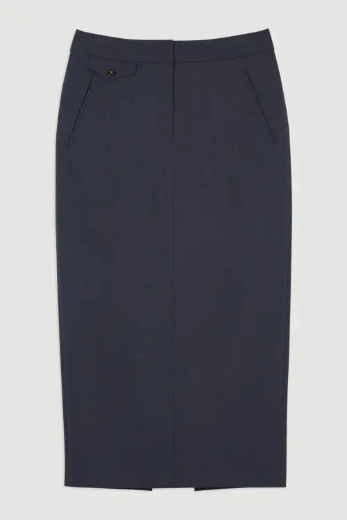 Karen Millen Tailored Twill Pencil Maxi Skirt
