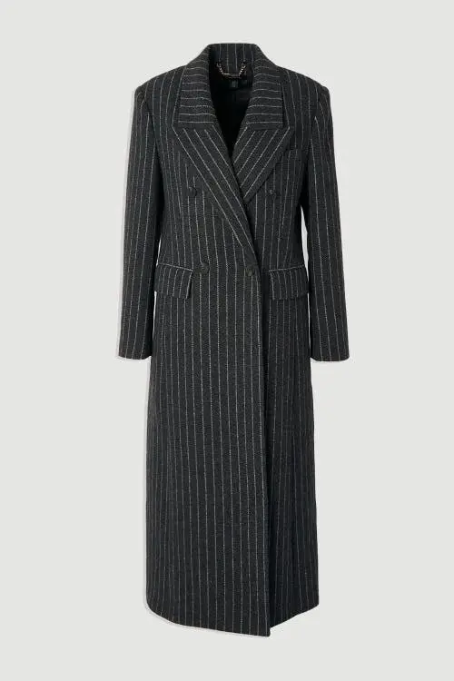 Karen Millen Double-breasted Tailored Maxi Coat - Grey