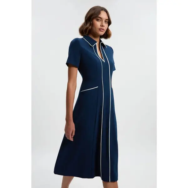 Karen Millen Tailored Zip-collar Midi Shirt Dress