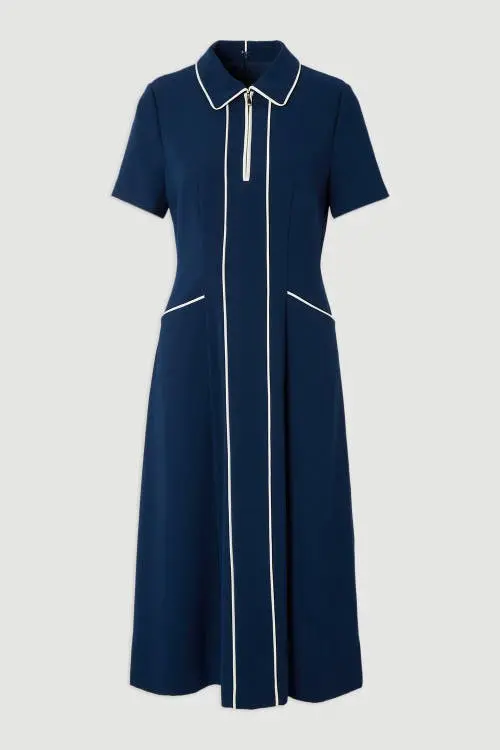 Karen Millen Tailored Zip-collar Midi Shirt Dress