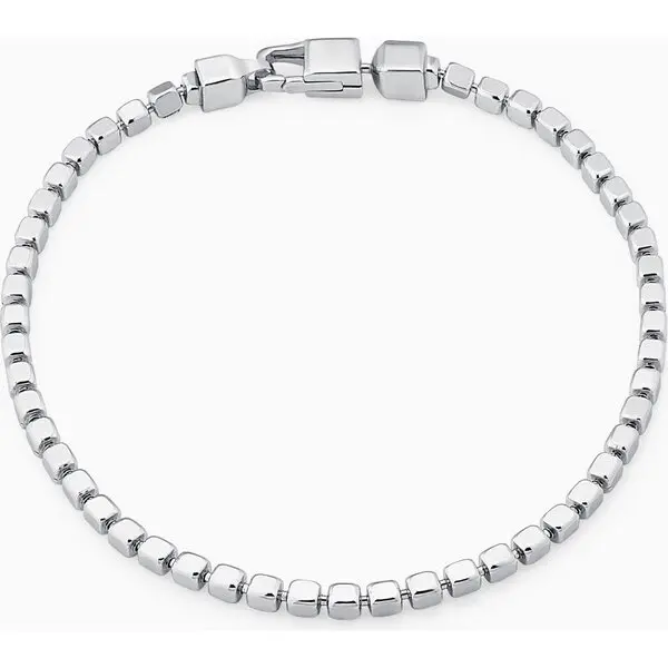 ORADINA Modern Cube Link Bracelet - Sterling Silver