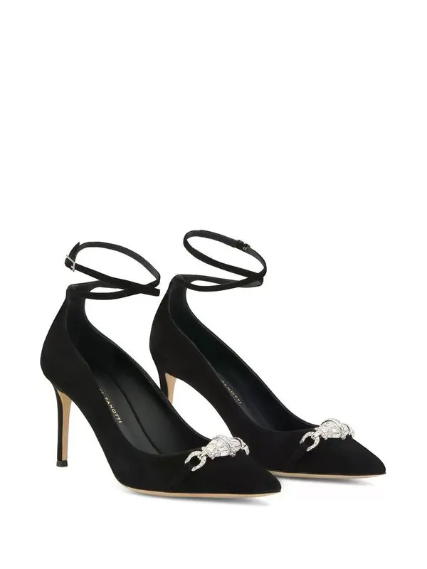 GIUSEPPE ZANOTTI Crystal-embellished Suede Pumps