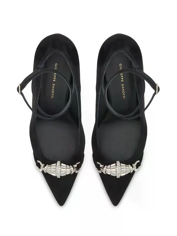 GIUSEPPE ZANOTTI Crystal-embellished Suede Pumps