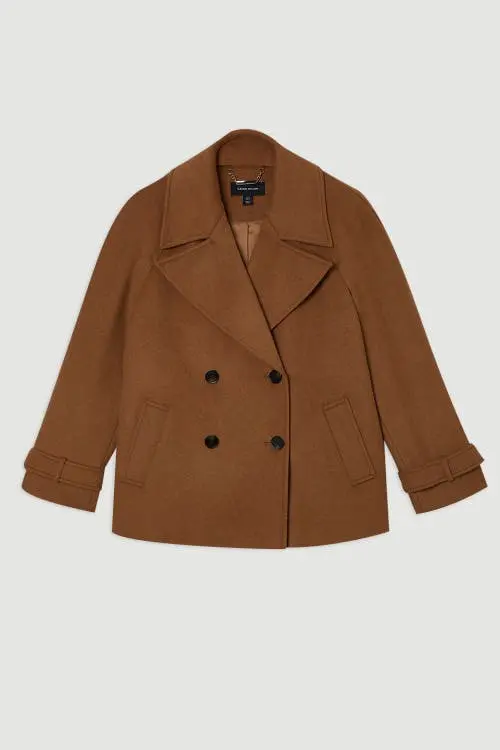 Karen Millen Brushed Wool Double Breasted Short Coat