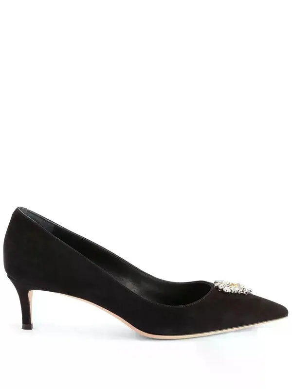 GIUSEPPE ZANOTTI Crystal-embellished Leather Pumps - Black