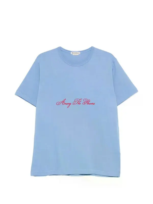 JW Anderson Lettring-embroidery T-shirt - Blue