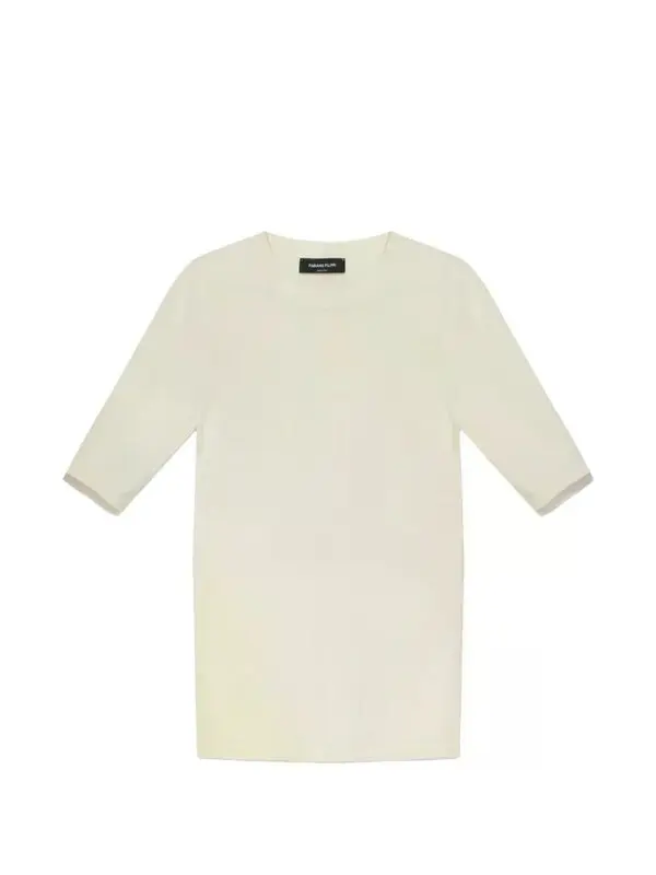 Fabiana Filippi Tulle-trimmed Knit T-shirt - Neutrals