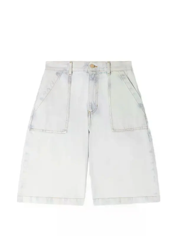 Sandro Wide-leg Faded Denim Bermuda Shorts - Blue