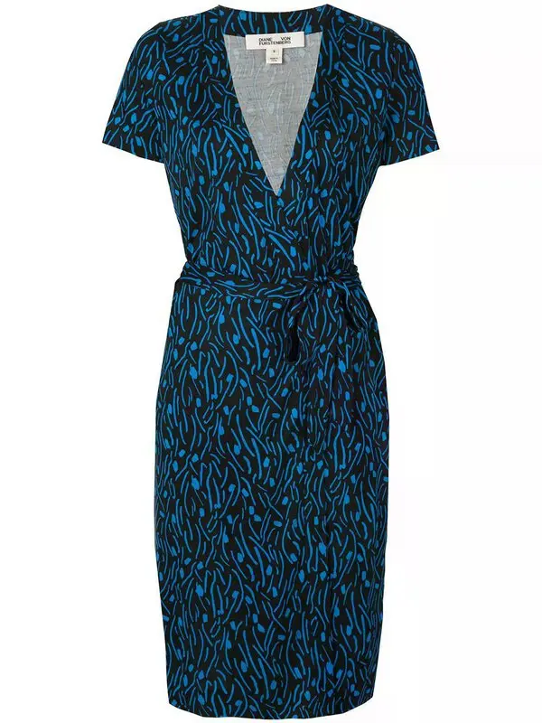 Diane Von Furstenberg Embroidered Wrap Dress - Black