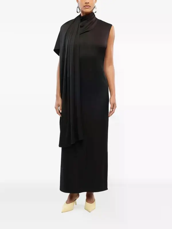 Another Tomorrow Scarf-detail Dress