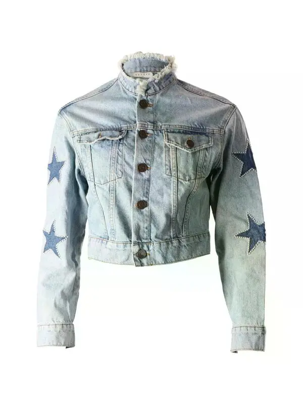 Sandro Star-embellishment Denim Jacket - Blue